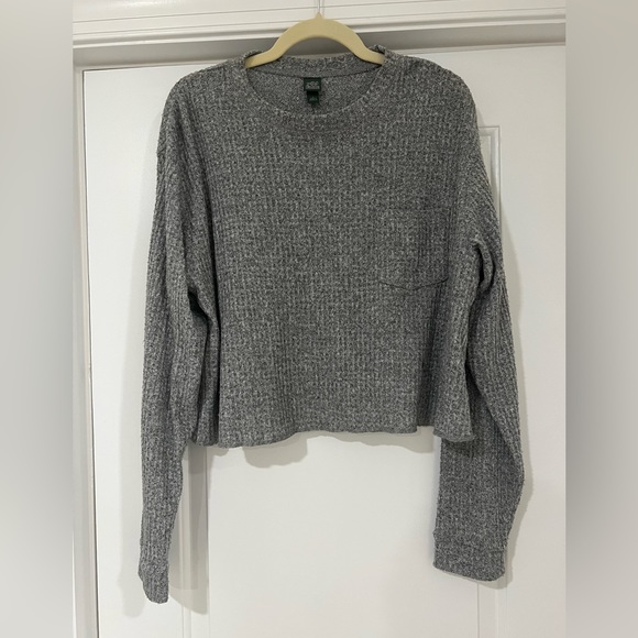 wild fable | Tops | Wild Fable Gray Cropped Long Sleeve Thermal | Poshmark